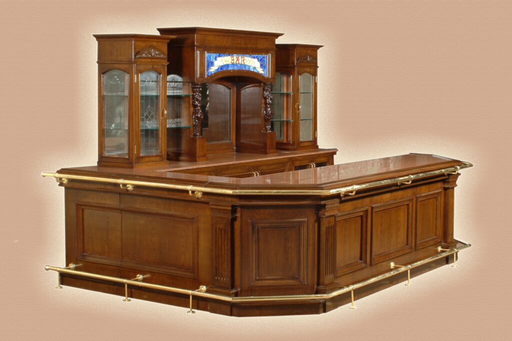 Bar 247OAK – 12ft Commercial Solid wood Bar with Marble Top – WoodnLuxury