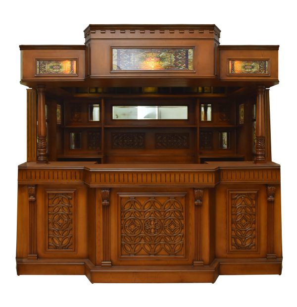 Bar 6606 – 9.0 ft. Oak Wood Cocktail Bar with Wooden Top – WoodnLuxury