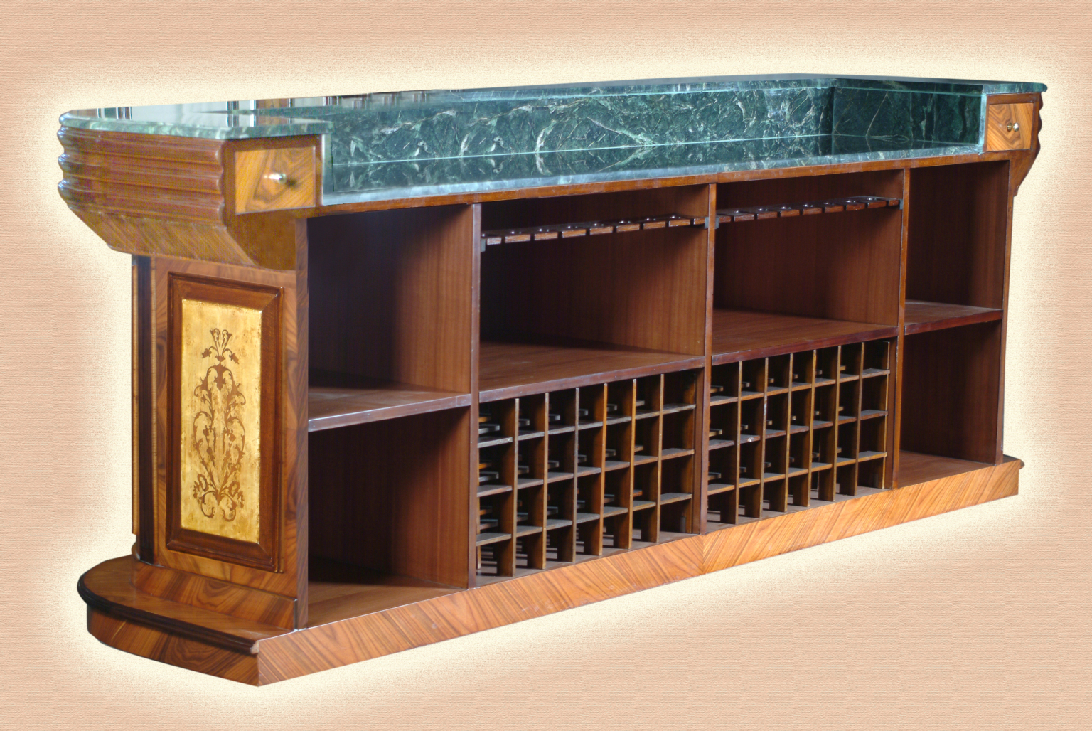 Bar 129 – 9 ft Solid Beechwood / Walnut Home Bar – WoodnLuxury