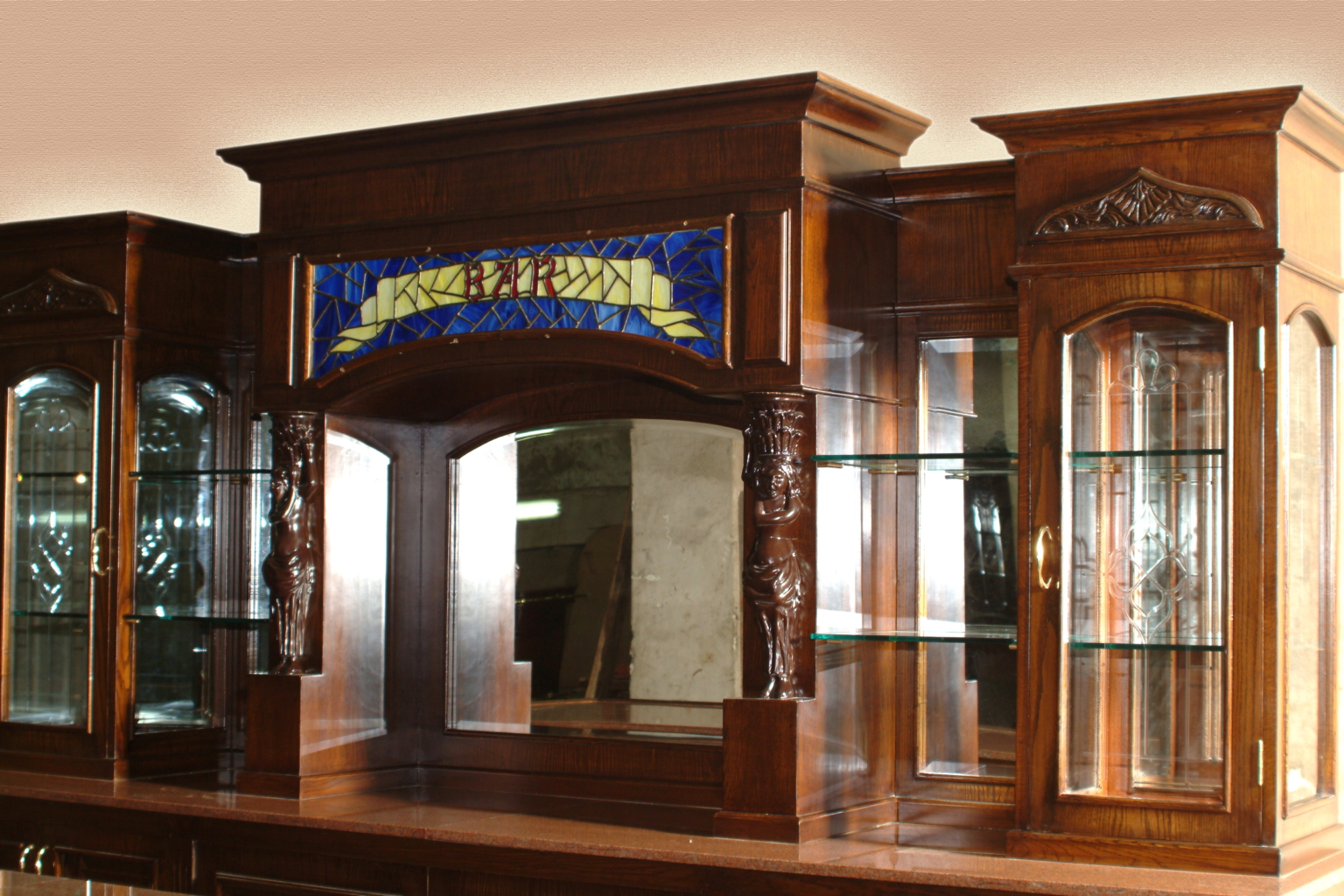 Bar 247OAK – 12ft Commercial Solid wood Bar with Marble Top – WoodnLuxury