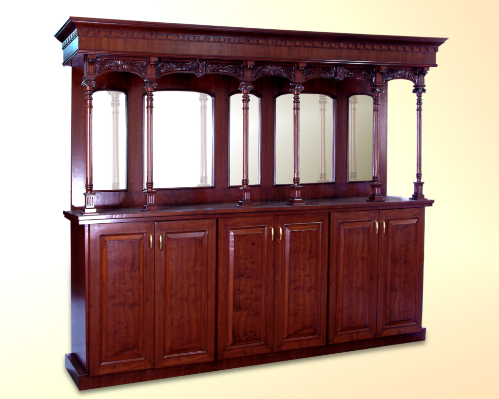 Bar 129MA – 9 ft Maple with Mahogany Finish Cocktail Bar – WoodnLuxury