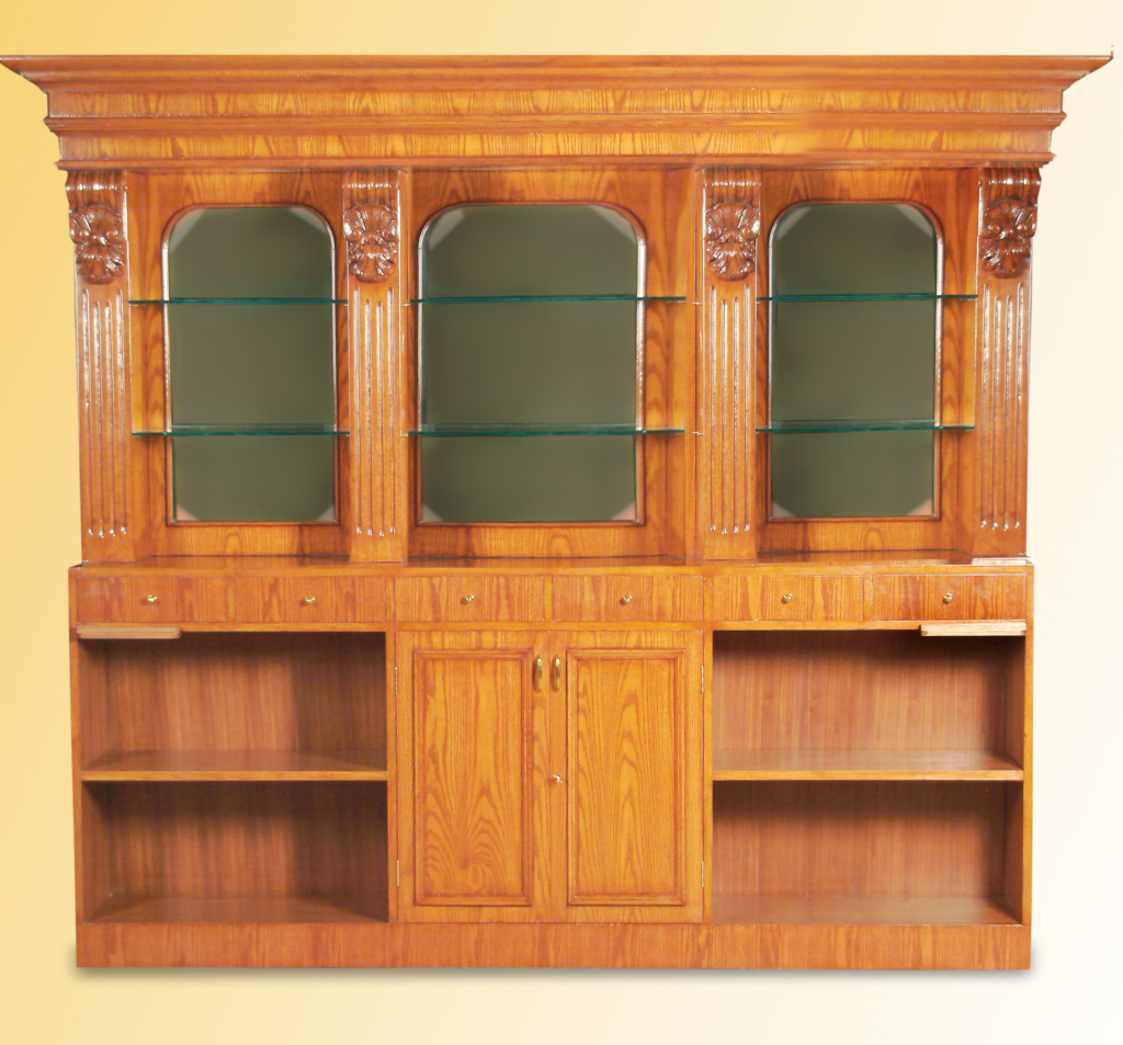 Bar 246RND – 10 ft. Oak Wood Home Bar with Marble Top – WoodnLuxury