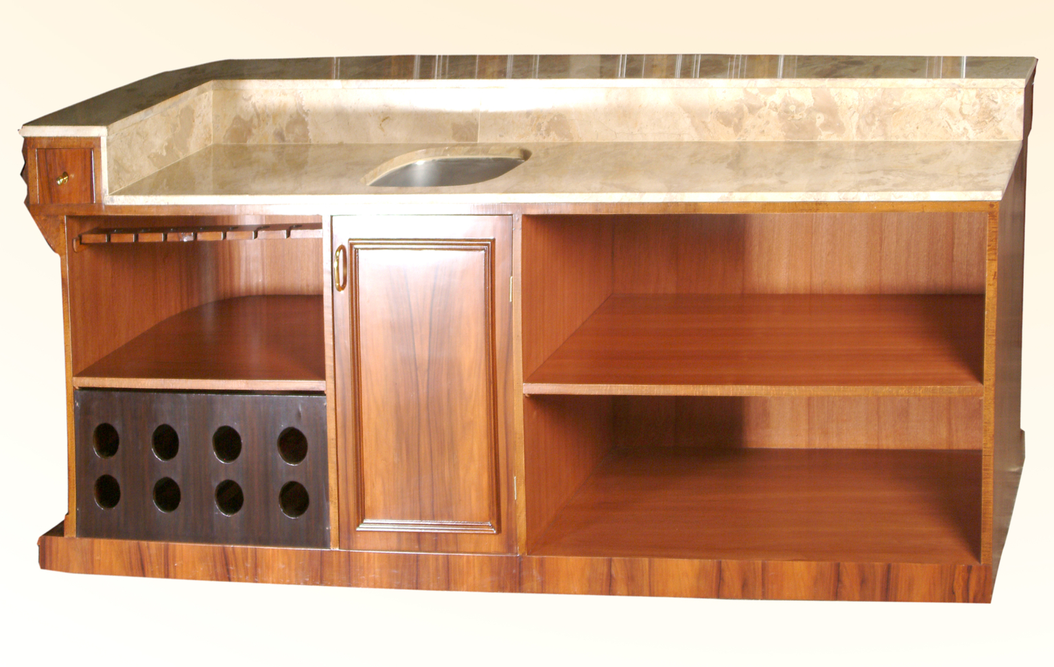 Bar 129REV – 8.5 ft Inlaid Beechwood / Custom Basement Bar – WoodnLuxury