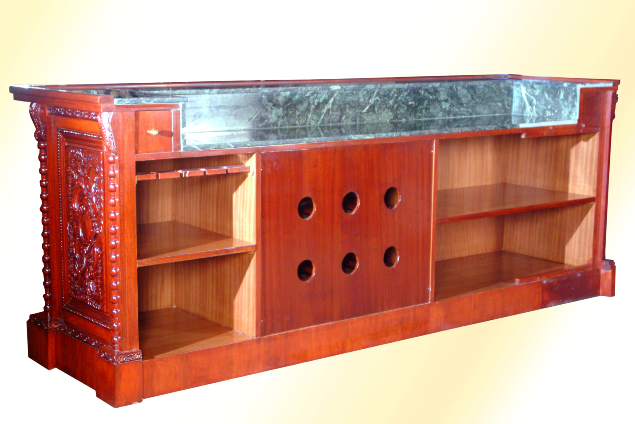 Bar 281 – 9ft Maple Pub Bar with Red Mahogany Finish – WoodnLuxury