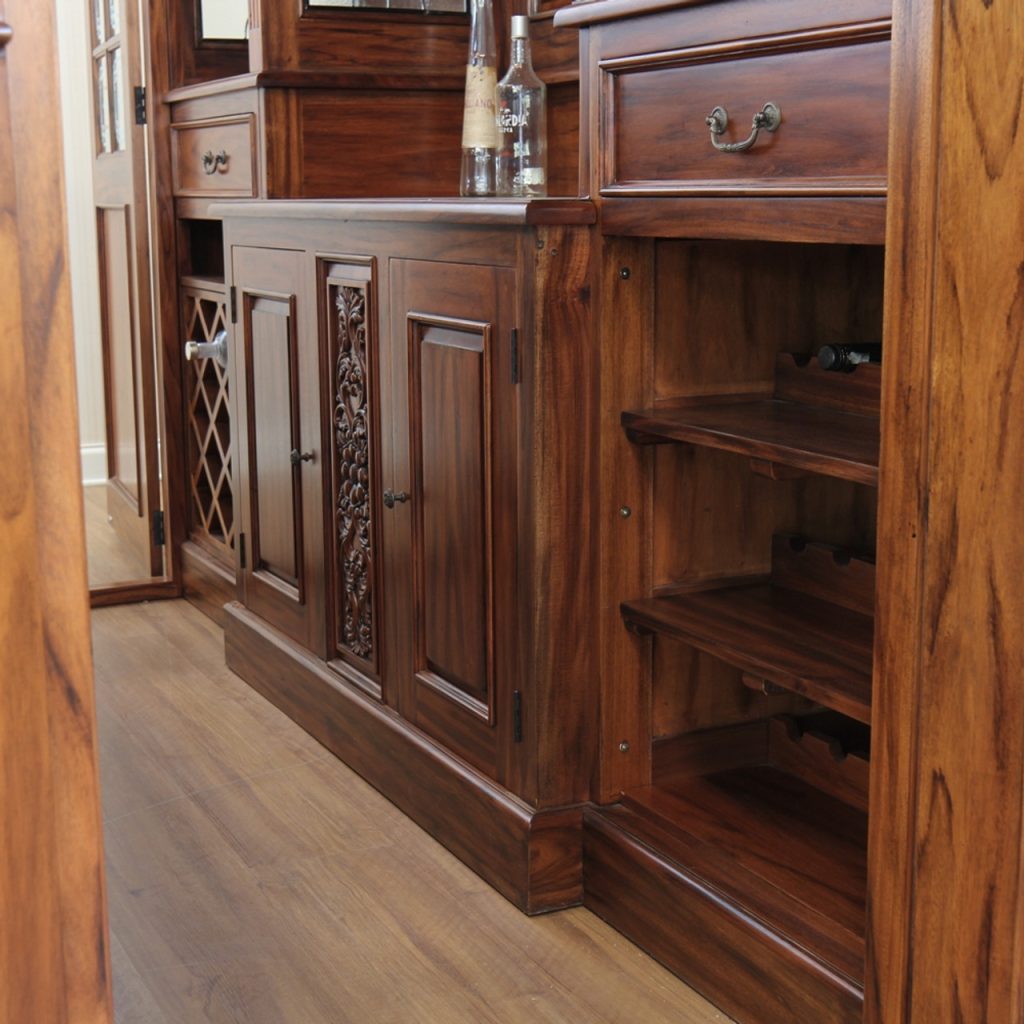 Bar 6101 – 8.5 ft. Oak Wood Cocktail Bar with Wooden Top – WoodnLuxury