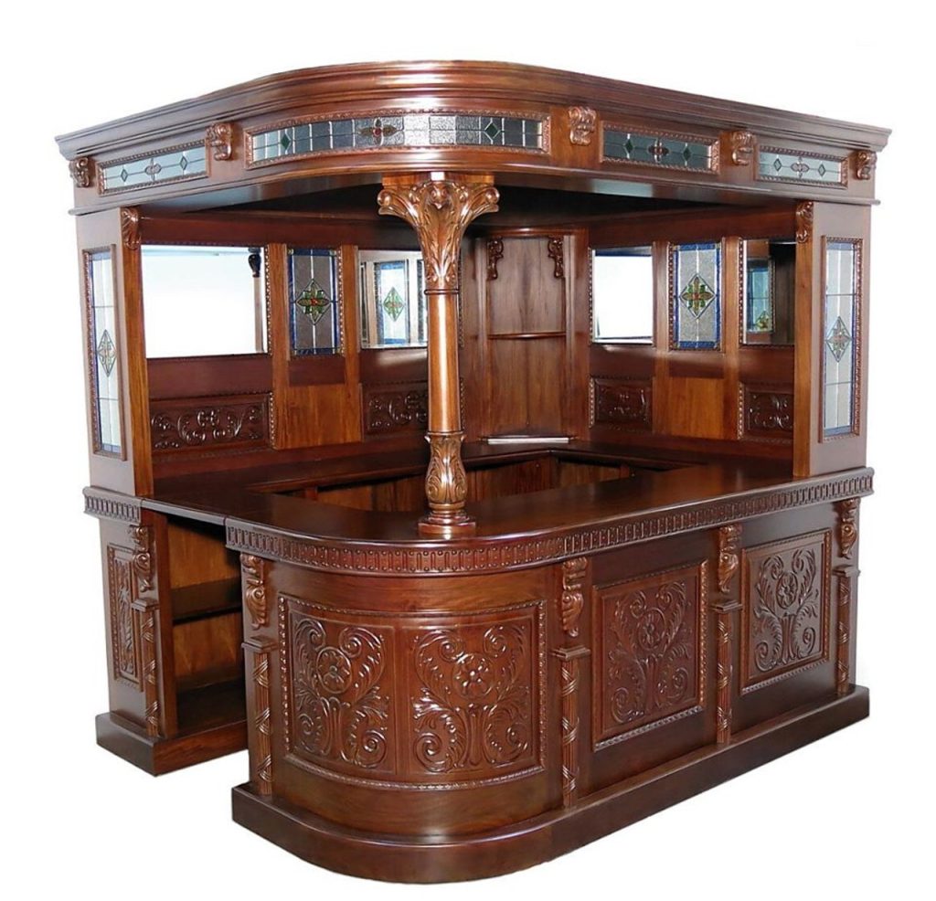 Bar 6302 – 8.0 ft. Oak Wood Cocktail Bar with Wooden Top – WoodnLuxury