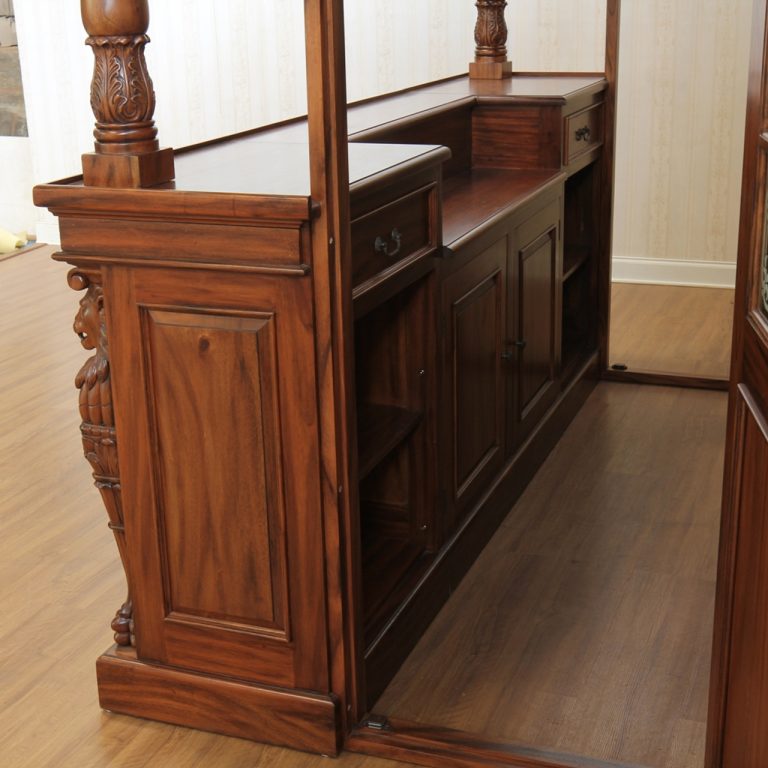Bar 6101 – 8.5 ft. Oak Wood Cocktail Bar with Wooden Top – WoodnLuxury