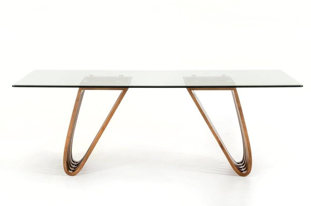 Mid-Century Modern Wood & Glass Dining Table Set DR2 – WoodnLuxury