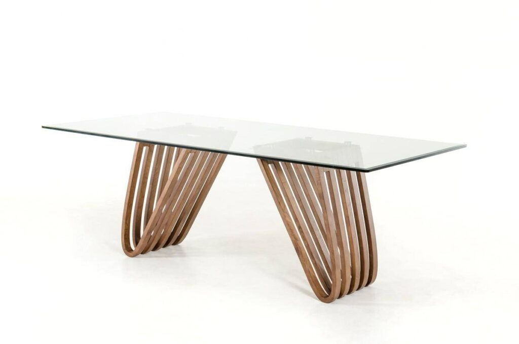 Mid-Century Modern Wood & Glass Dining Table Set DR2 – WoodnLuxury