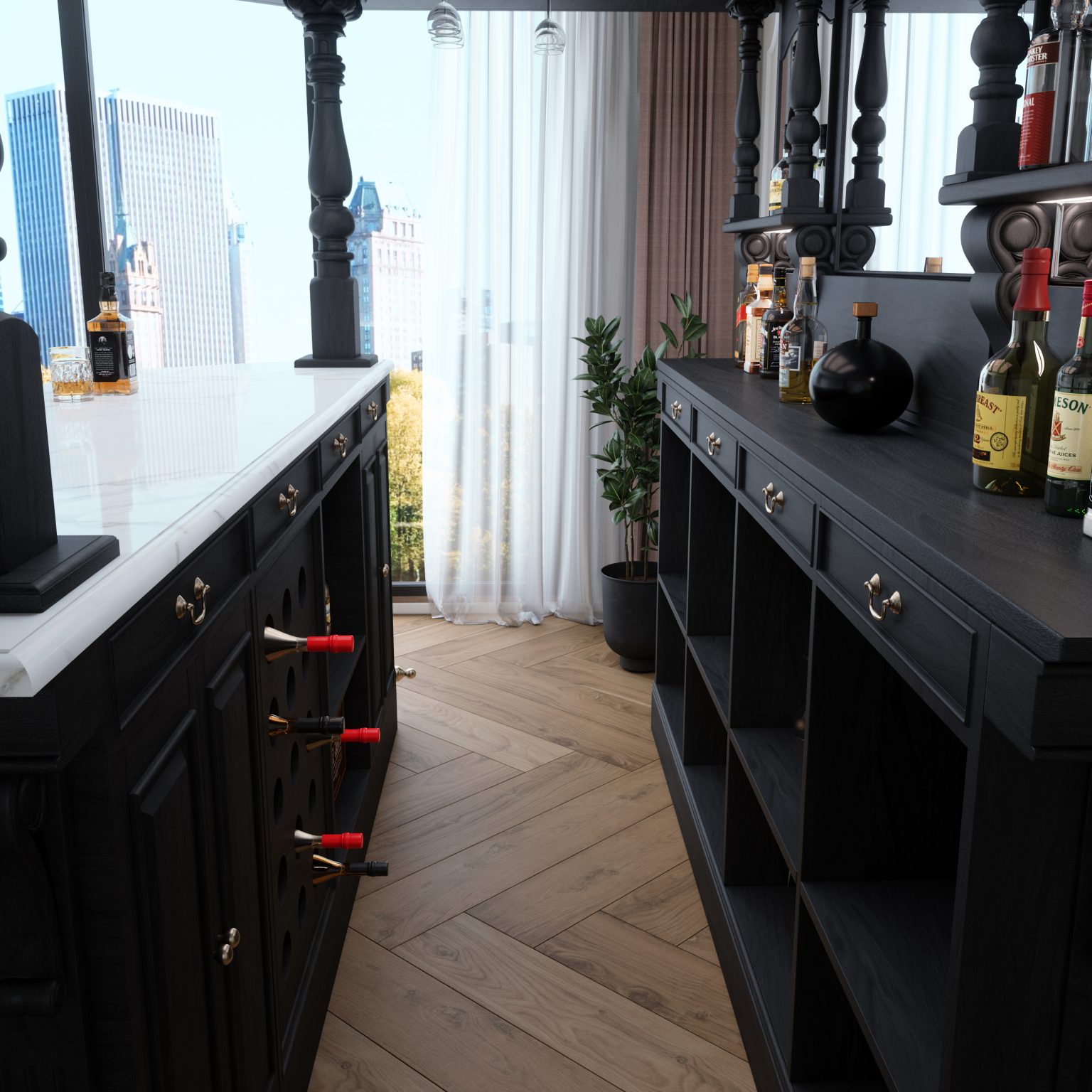 9Ft Premium Mahogany Recreational Canopy Home Bar w/ Marble – WNL47 ...