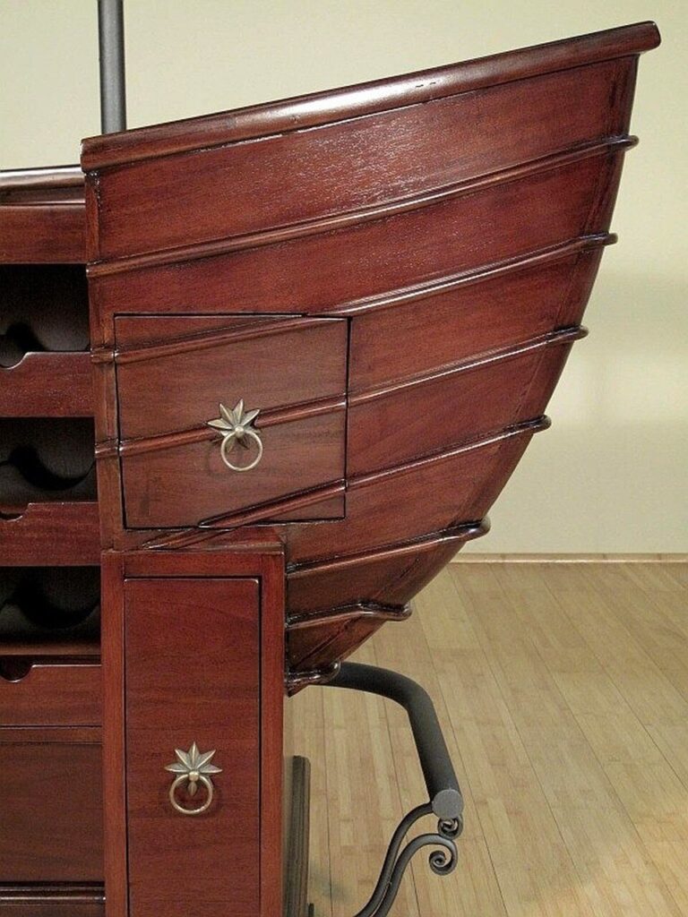 Rare Mahogany Pirate Ship Boat Cocktail Bar – WNL56 – WoodnLuxury