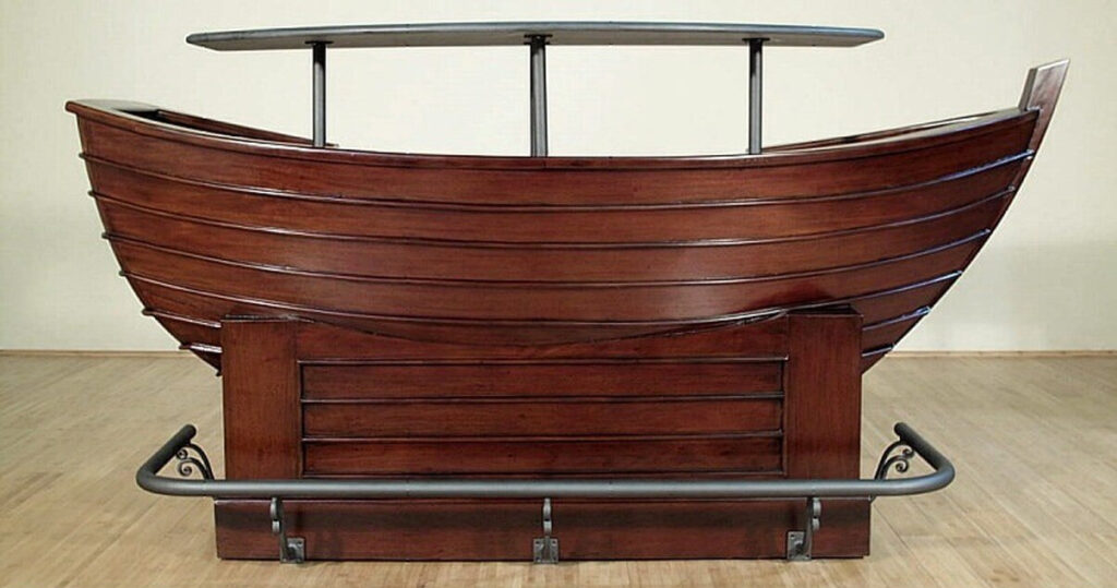 Rare Mahogany Pirate Ship Boat Cocktail Bar – WNL56 – WoodnLuxury