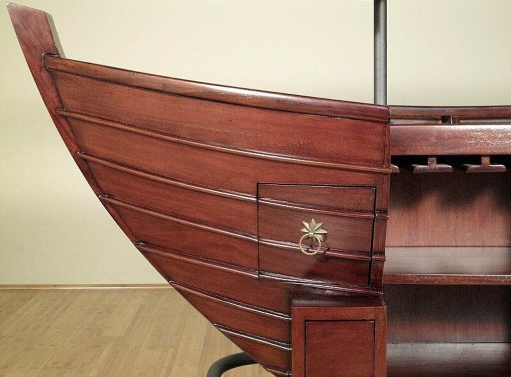 Rare Mahogany Pirate Ship Boat Cocktail Bar – WNL56 – WoodnLuxury
