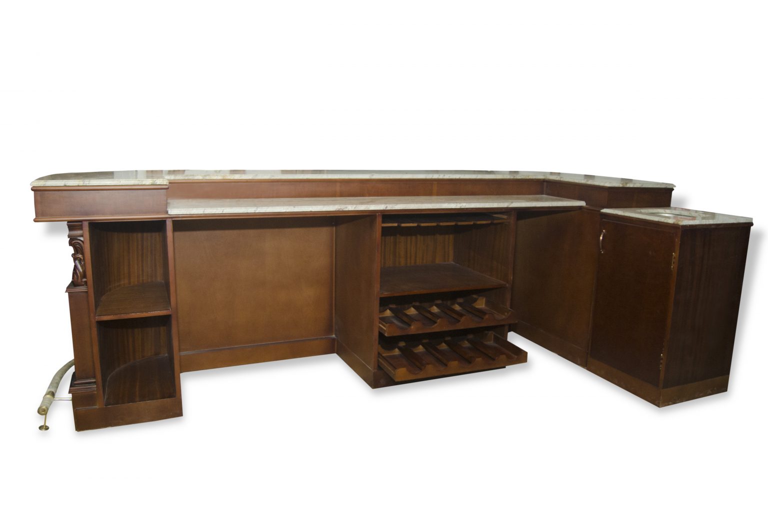 Bar WNL64 – Wooden Bar Set with Overhang and Sink Side Unit – WoodnLuxury