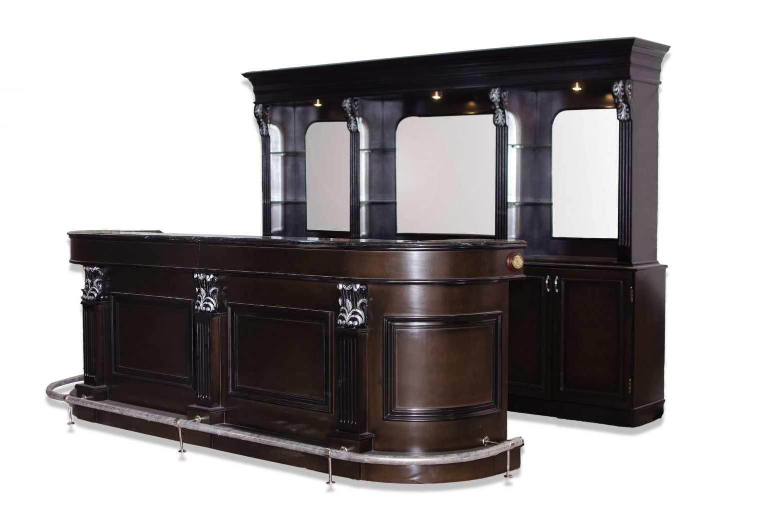 Bar WNL61 – 10 ft Modern Dark Custom Wooden Bar – WoodnLuxury