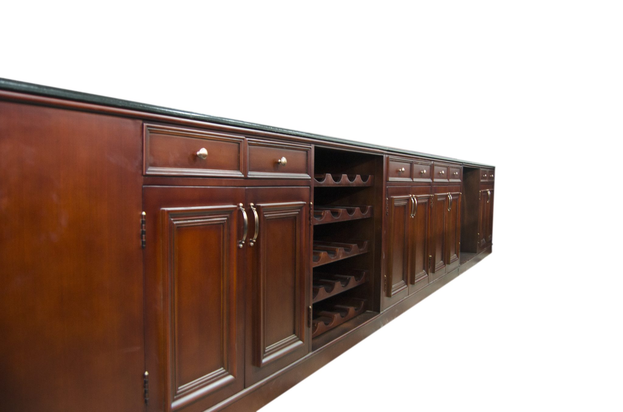 18 ft Traditional Bar Set with Glass Doors – WNL118 – WoodnLuxury