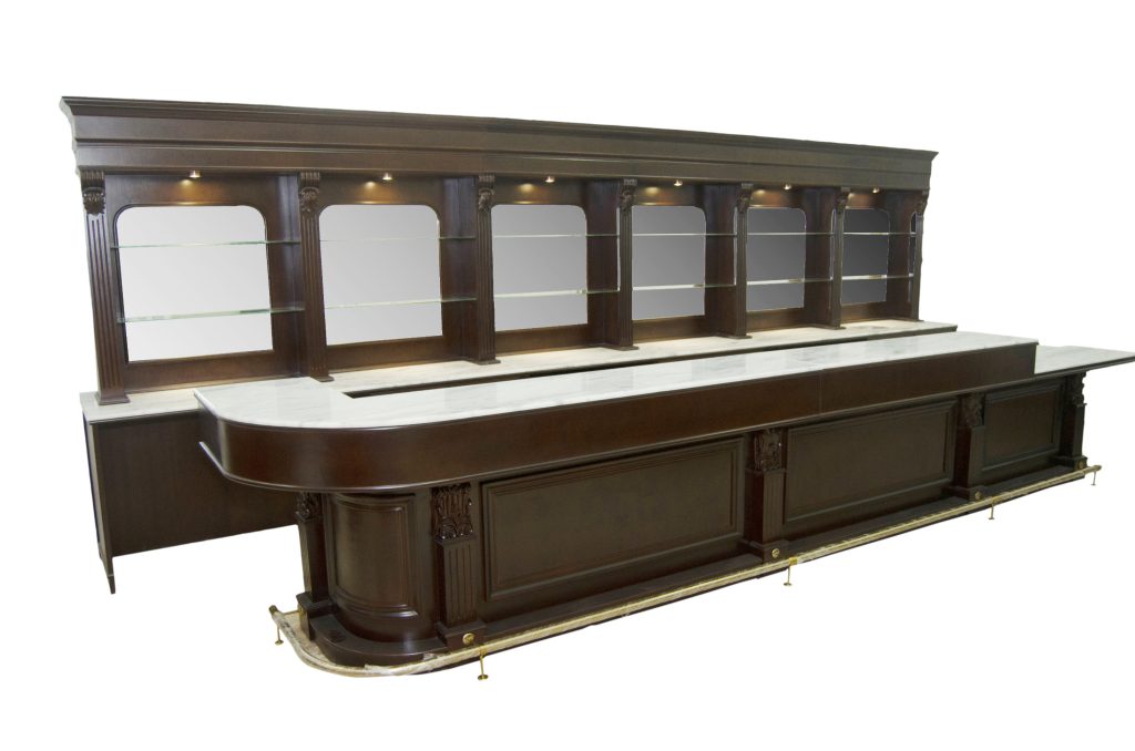 21 ft Wooden Commercial Bar with Overhang – Bar WNL124 – WoodnLuxury