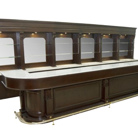 11.5Ft Solid Mahogany Carved Home Pub Bar w/ Brass Rails – WNL48 ...