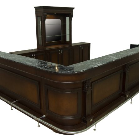 11.5Ft Solid Mahogany Carved Home Pub Bar w/ Brass Rails – WNL48 ...