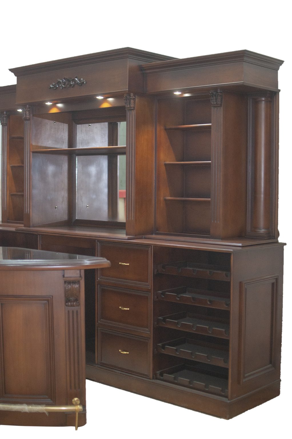 Unique Design Bar Set with an Elegant Round Front Bar – Bar WNL148 ...