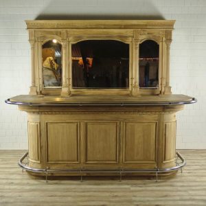 9 ft Solid Wood Bar with Rounded Corners & Rails – Bar WNL141 – WoodnLuxury