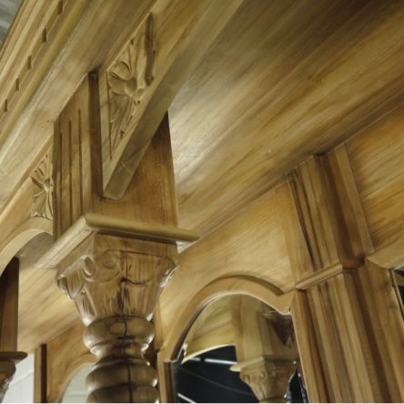 12 ft Cottage-Style Wooden Bar Set with Mirrors – Bar WNL140 – WoodnLuxury