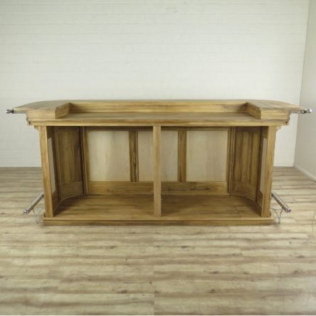 9 ft Solid Wood Bar with Rounded Corners & Rails – Bar WNL141 – WoodnLuxury