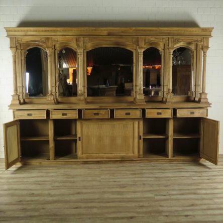 12 ft Cottage-Style Wooden Bar Set with Mirrors – Bar WNL140 – WoodnLuxury