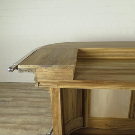 9 ft Solid Wood Bar with Rounded Corners & Rails – Bar WNL141 – WoodnLuxury