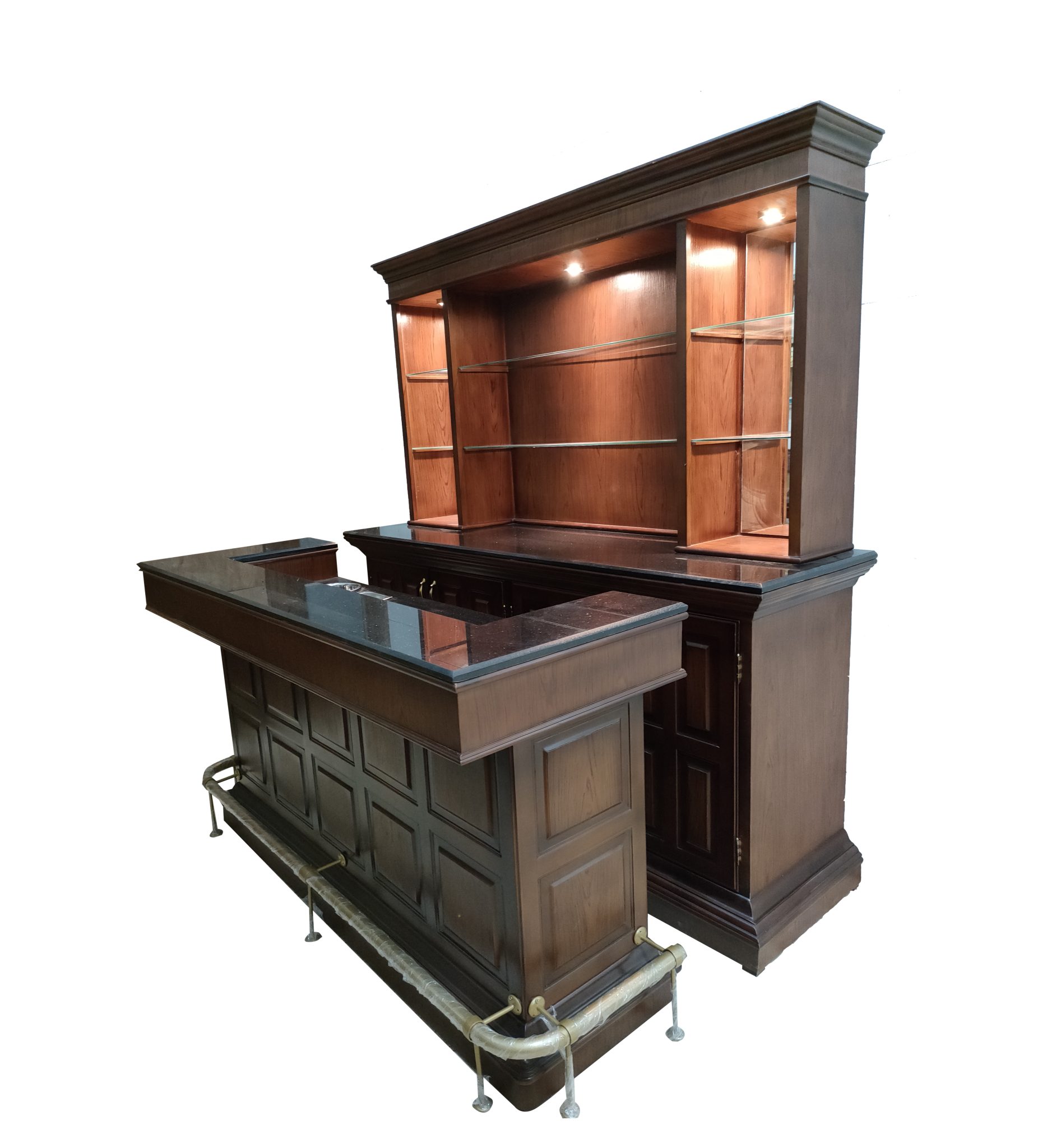 Contemporary Walnut Bar with Overhang – WNL123 – WoodnLuxury