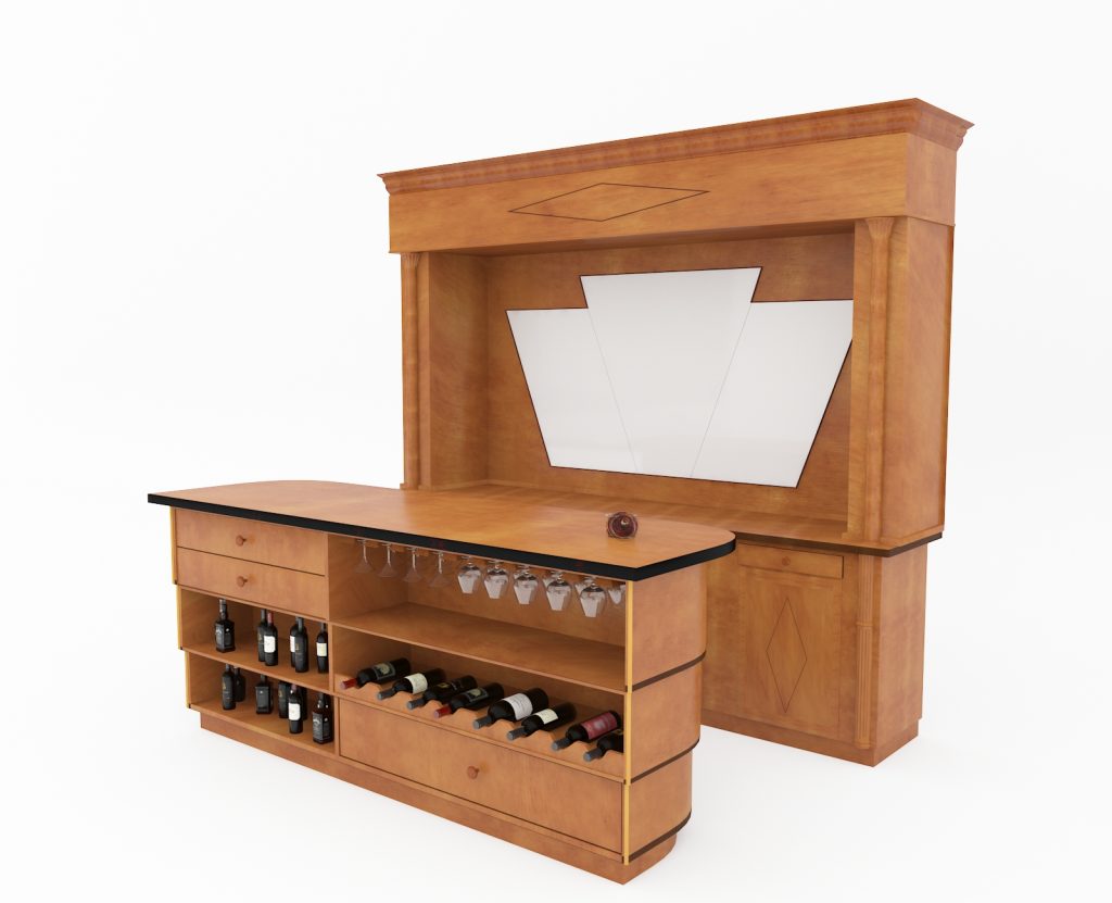 New York Style 1930s-inspired Art Deco Bar Set – Bar WNL126 – WoodnLuxury