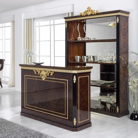 12 ft Cottage-Style Wooden Bar Set with Mirrors – Bar WNL140 – WoodnLuxury