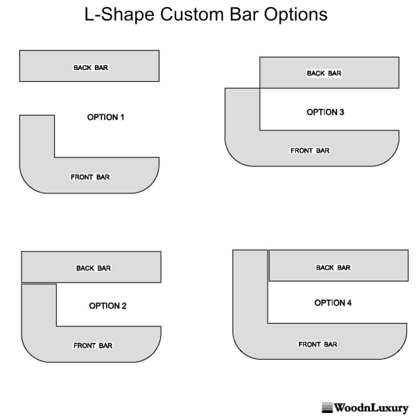 L-Shaped Custom Bars – Four Possible Configurations – WoodnLuxury