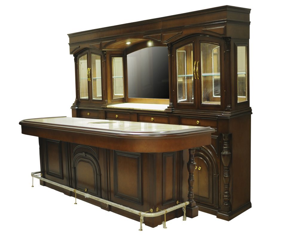 Elegant European Bar with Classic Arches Featuring Glass Cabinets – Bar ...