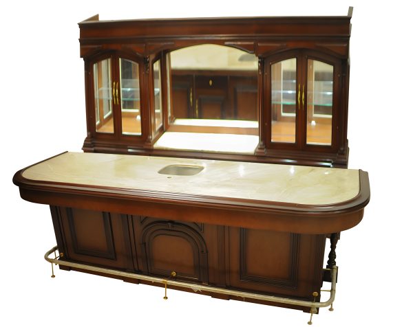 Elegant European Bar with Classic Arches Featuring Glass Cabinets – Bar ...