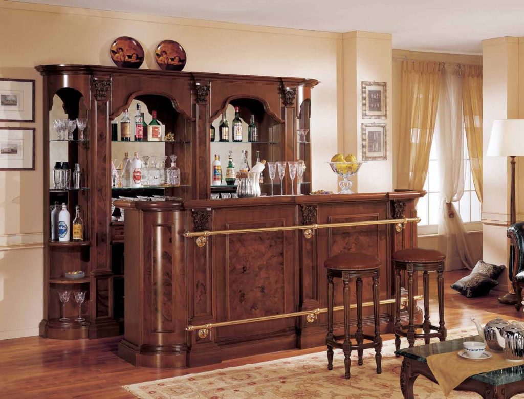 Vintage-inspired Wooden Bar with Ample Storage & Polished Finish – Bar ...