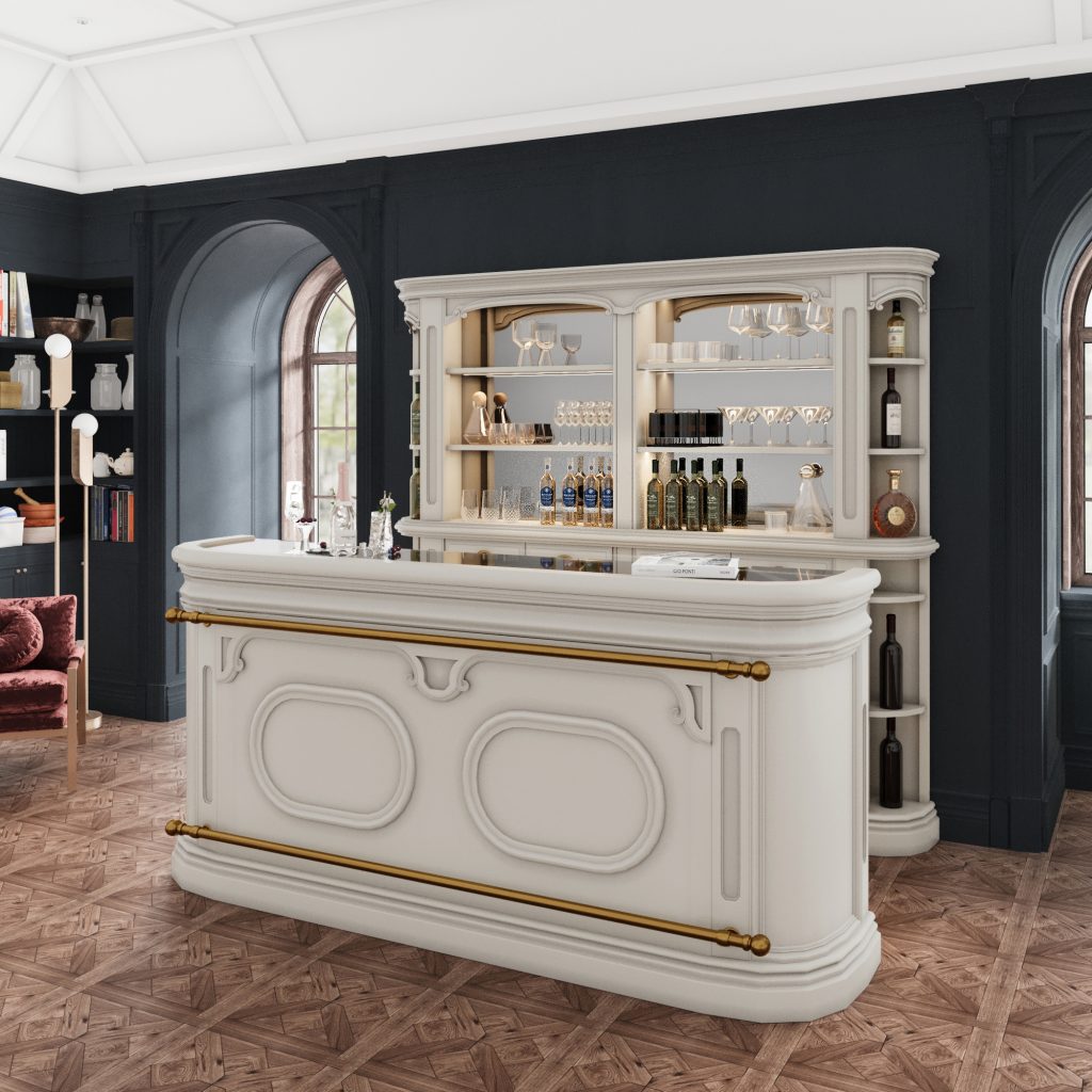 Showcase Your Finest Spirits & Glassware with this Creamy White Finish ...